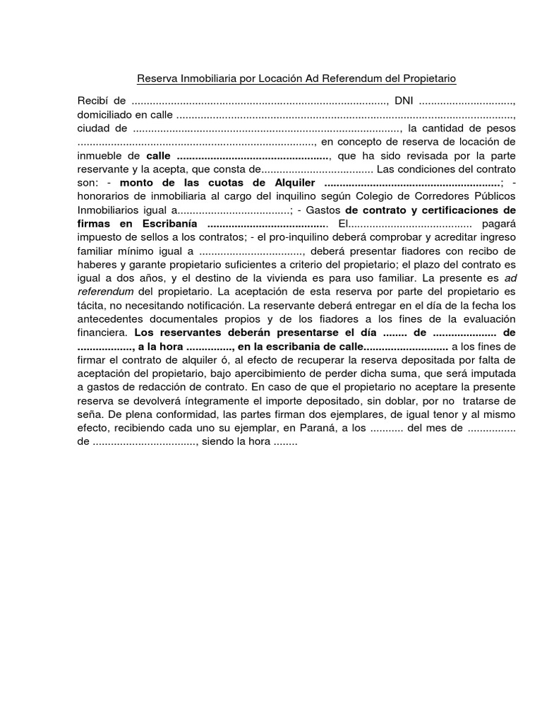 Modelo Reserva de Alquileres | PDF | Economias | Gobierno