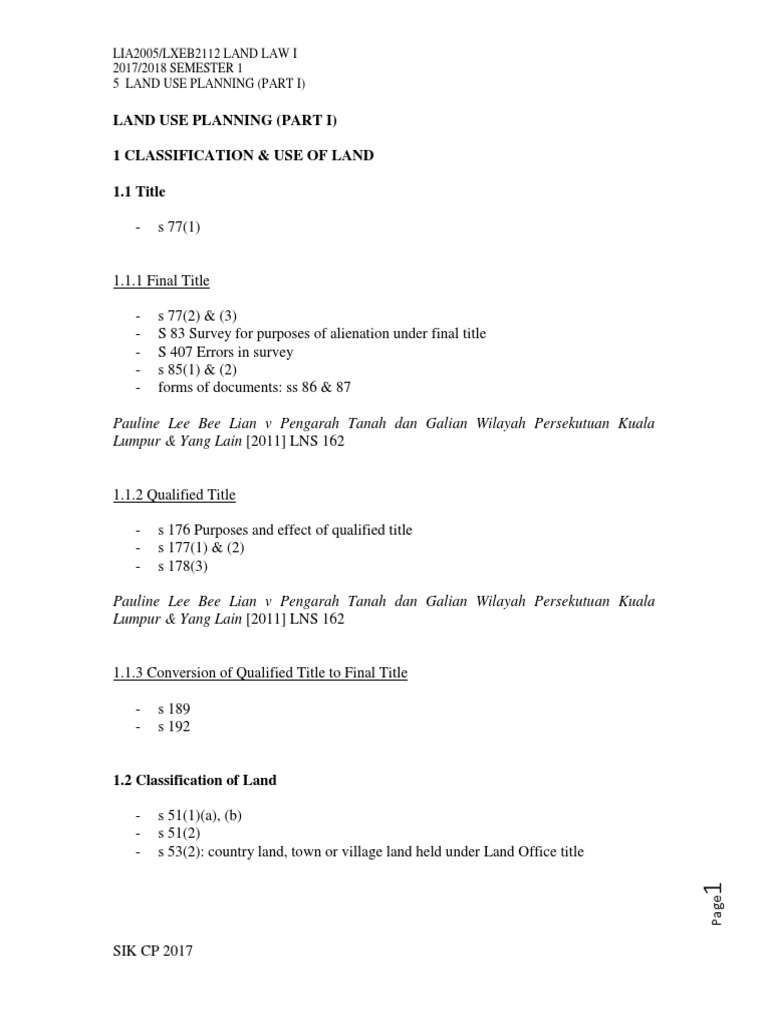 5 Land Use Planning Part I | PDF | Natural Resources Law | Land Law
