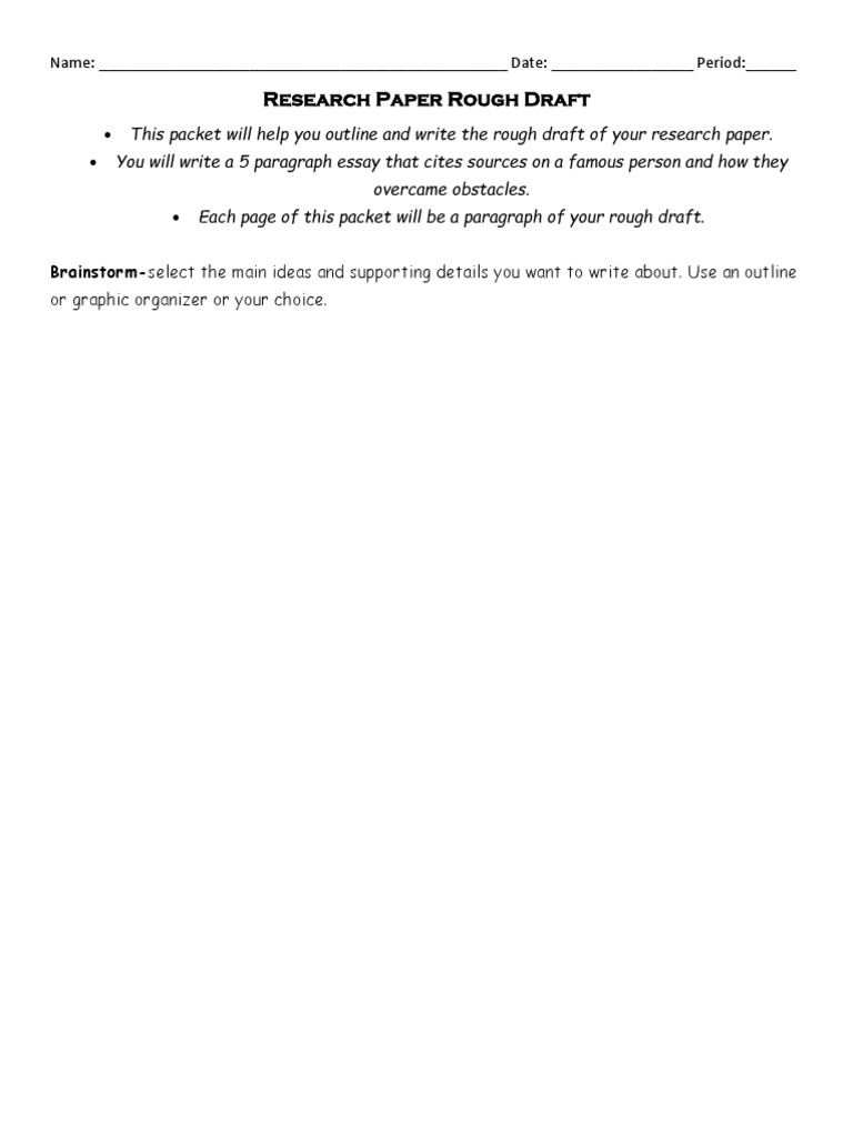 Research Paper Rough Draft Packet | PDF | Paragraph | Inference