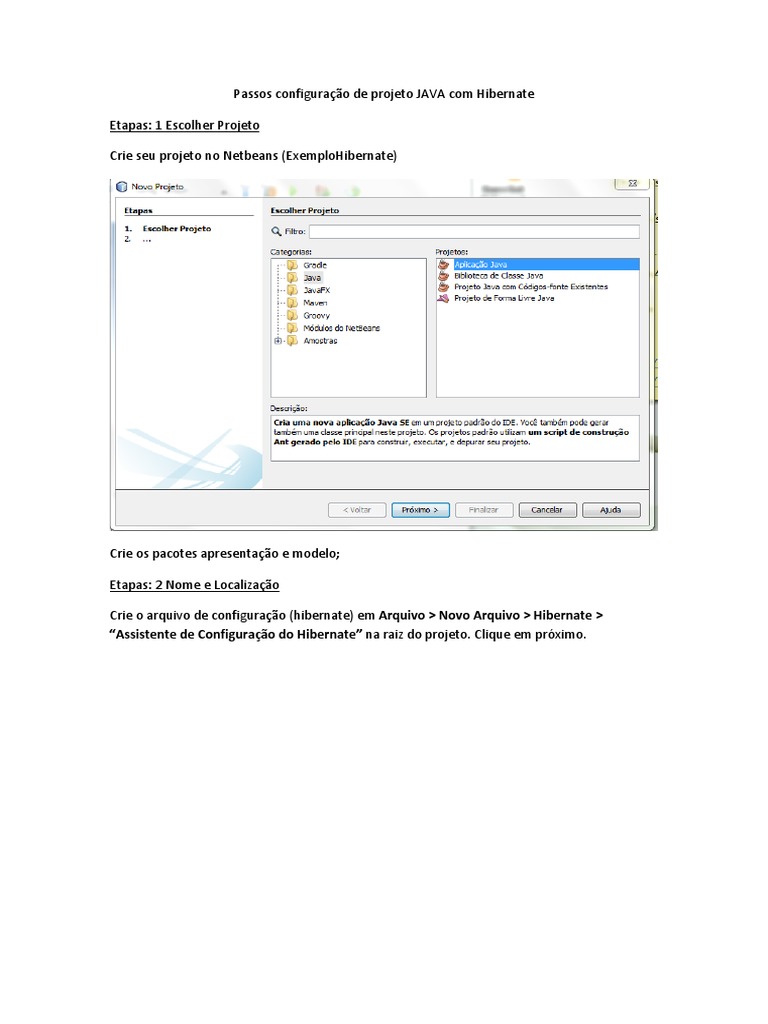 Passo A Passo - Hibernate + Netbeans | PDF | Desenvolvimento de software | Gestão de dados
