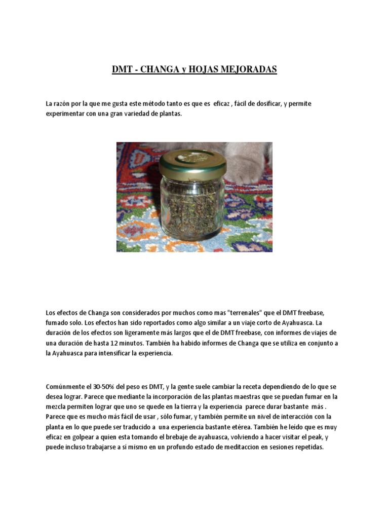 DMT - Changa y Hoja Mejorada | PDF | Pipa de tabaco | Ayahuasca