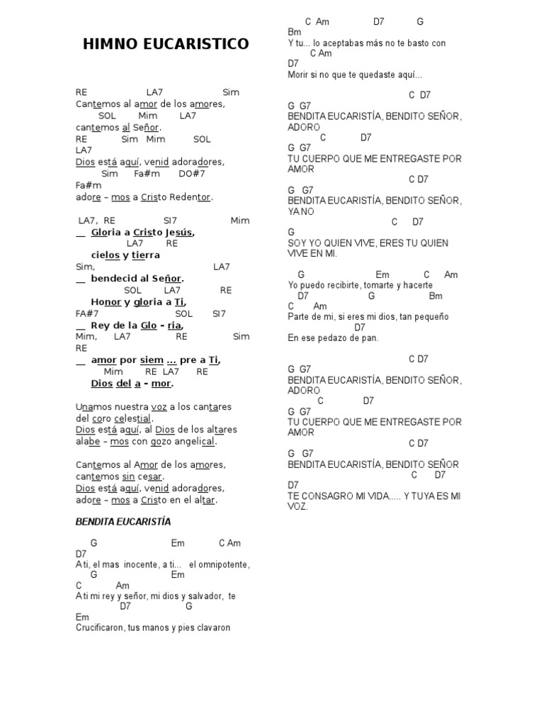 Himno Eucaristico | PDF | eucaristía | Cristo (título)