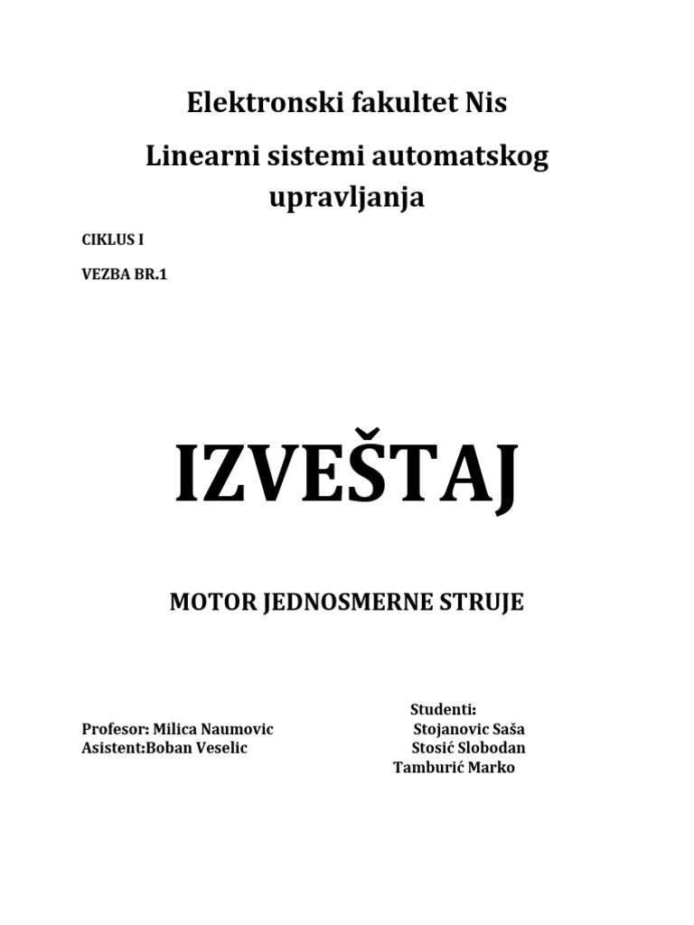 Motor Jednosmerne Struje | PDF