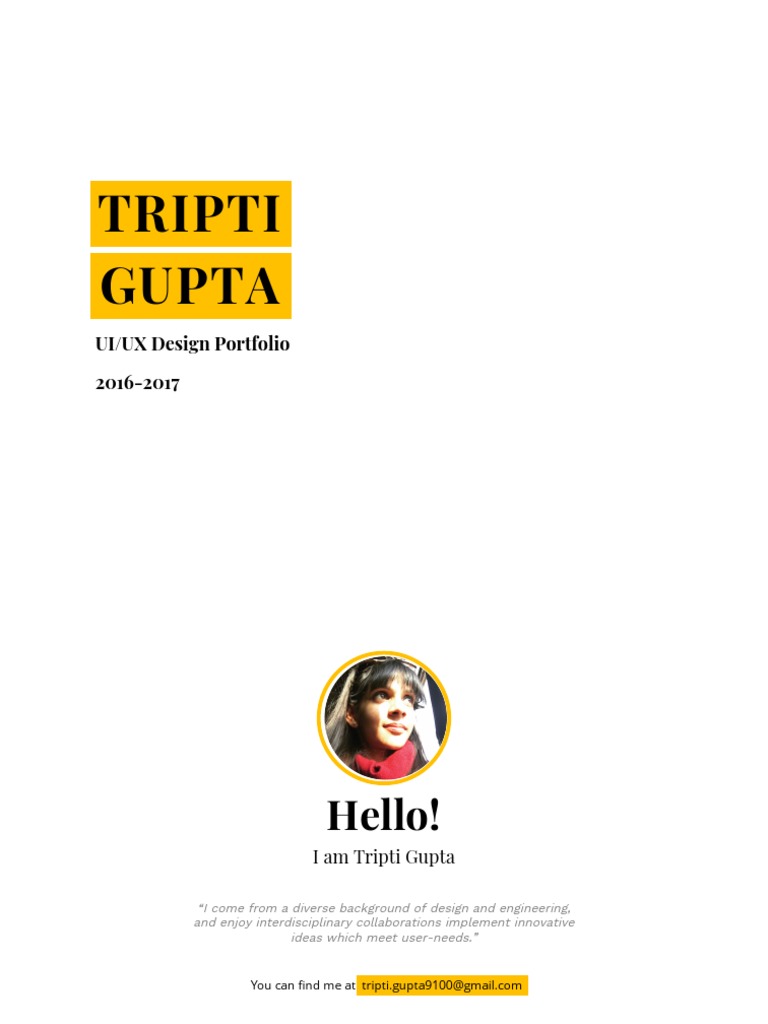 Tripti Gupta-UI/UX Design Portfolio | PDF | Mobile App | Design
