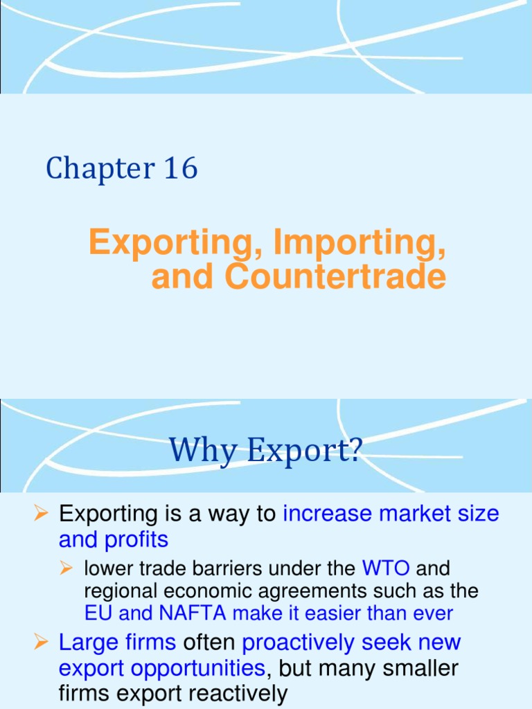 Exporting, Importing, and Countertrade | Download Free PDF | Letter Of ...