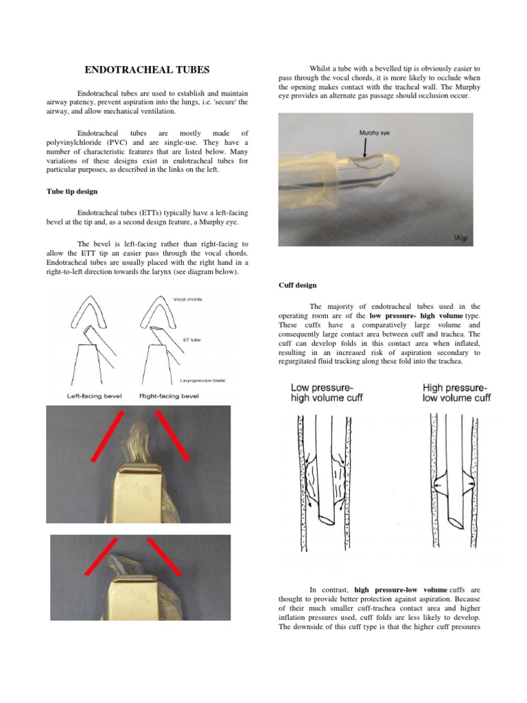 Endotracheal Tubes: Tube Tip Design | PDF | Medicine | Health Care