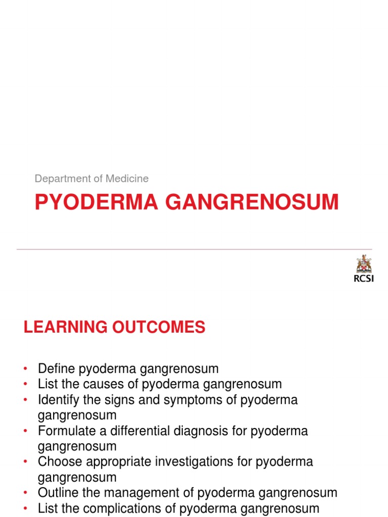Pyoderma Gangrenosum | PDF | Glucocorticoid | Cutaneous Conditions