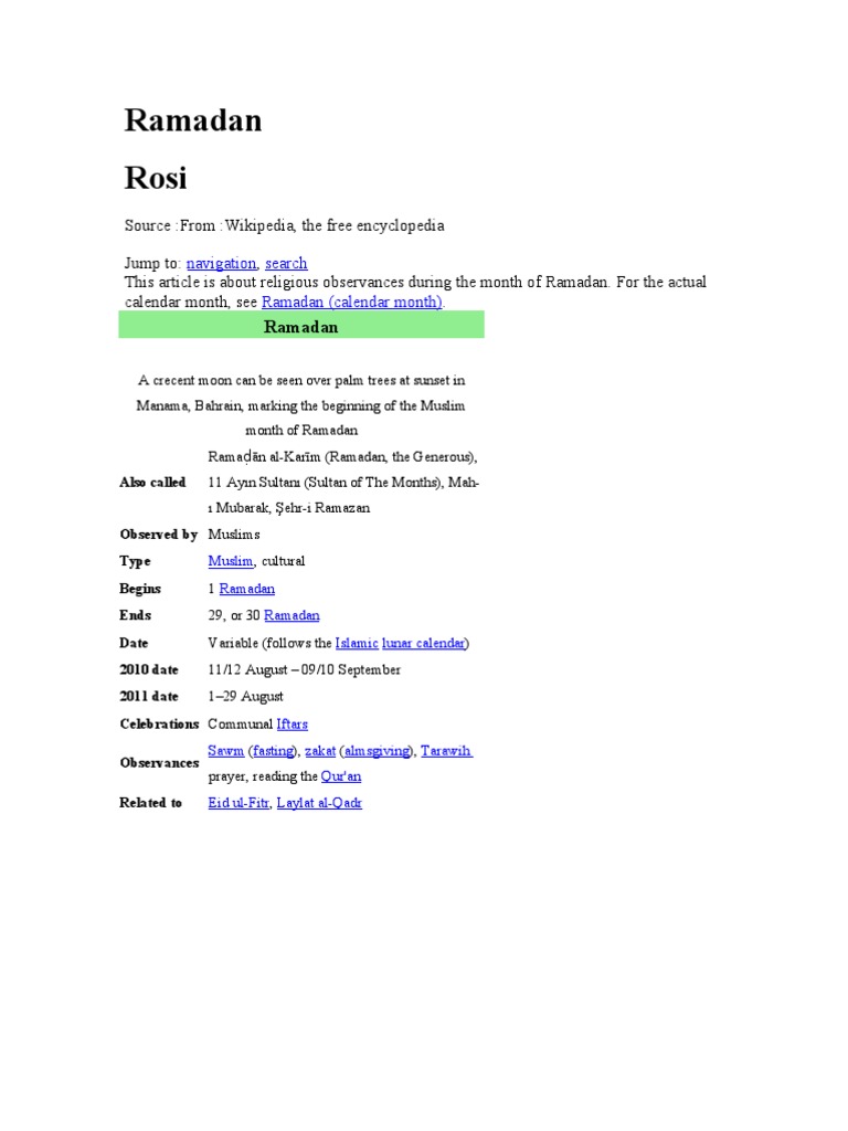Ram Ad An | PDF | Ramadan | Monotheism