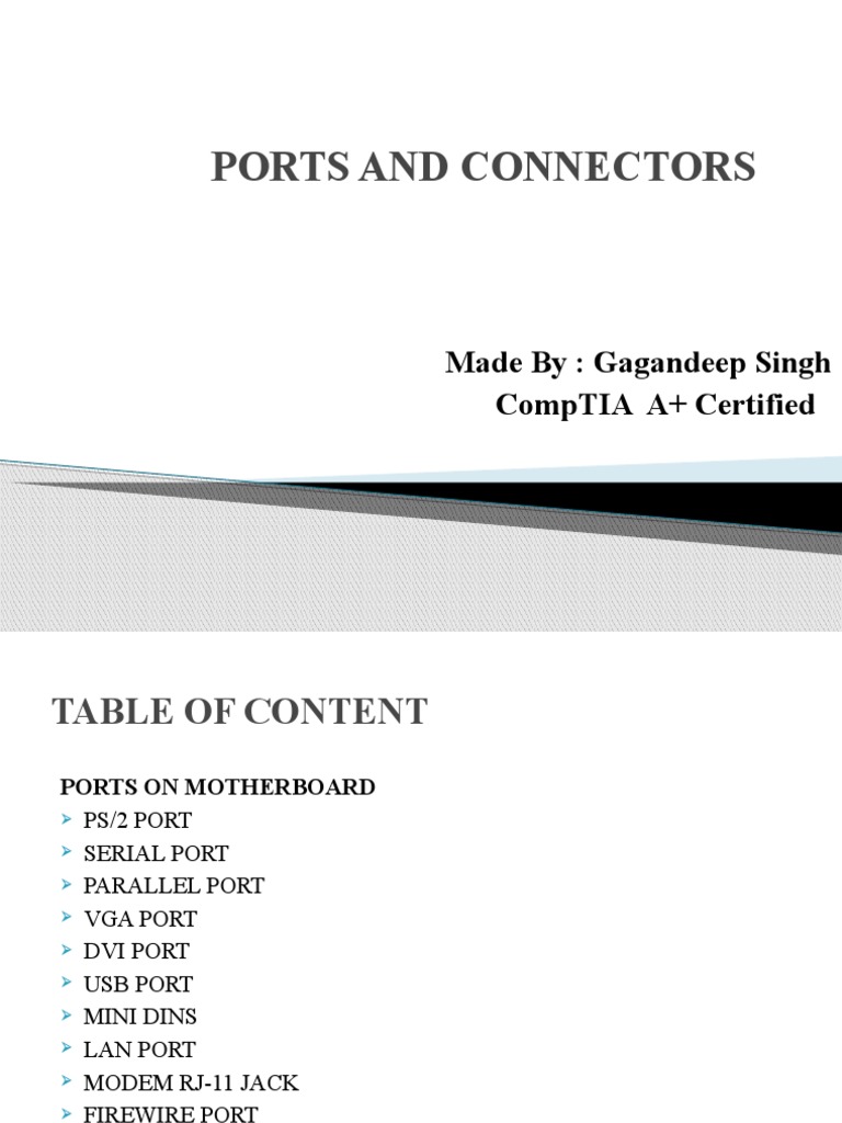 2 - PORTS and ConnectorPPT | PDF | Usb | Electronics