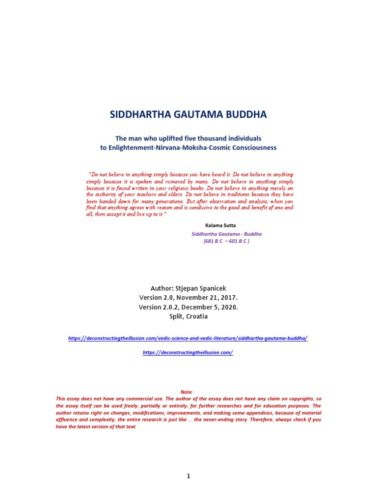 SIDDHARTHA GAUTAMA BUDDHA - Version 2-0-2 | PDF | Gautama Buddha | Vishnu