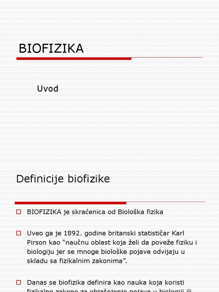 BIOFIZIKA - Sistemi | PDF