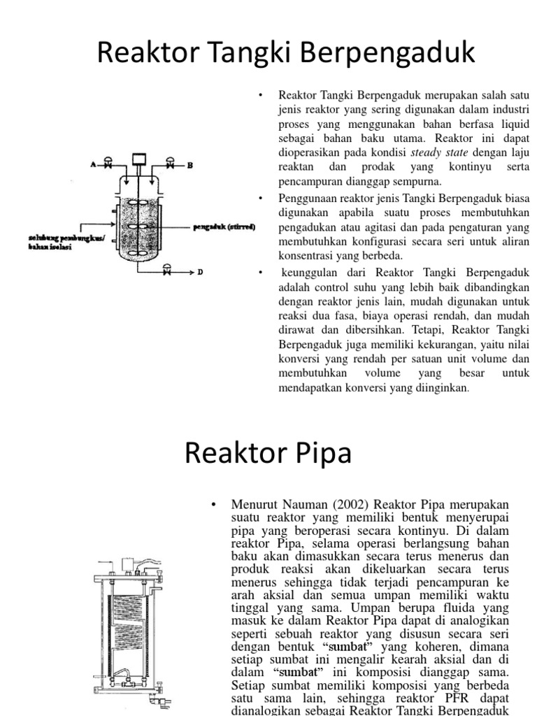 Reaktor Tangki Berpengaduk | PDF