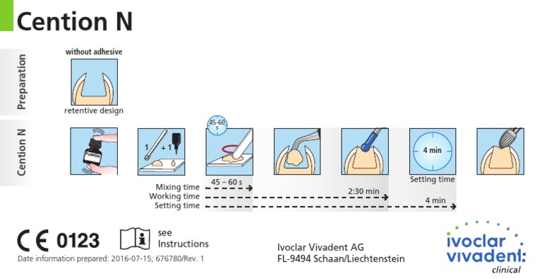 Cention N Mixing and Setting Instructions | PDF