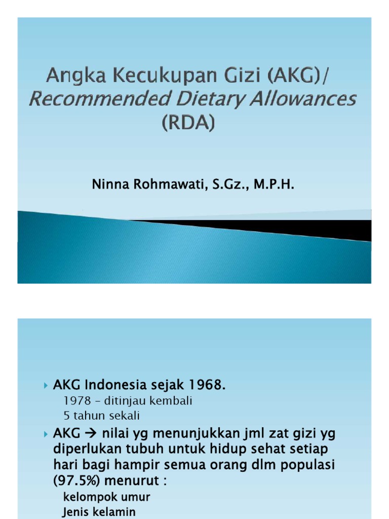 Panduan Angka Kecukupan Gizi Indonesia | PDF