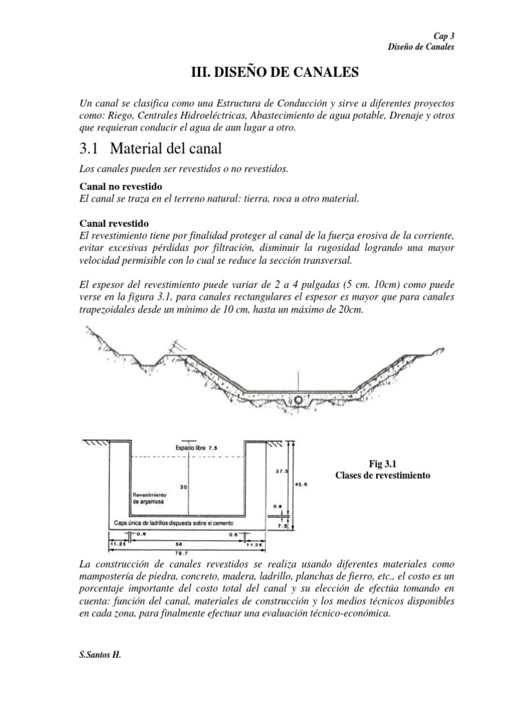 Cap 3 Diseño De Canales Pdf Pdf Erosión Excavación Arqueología