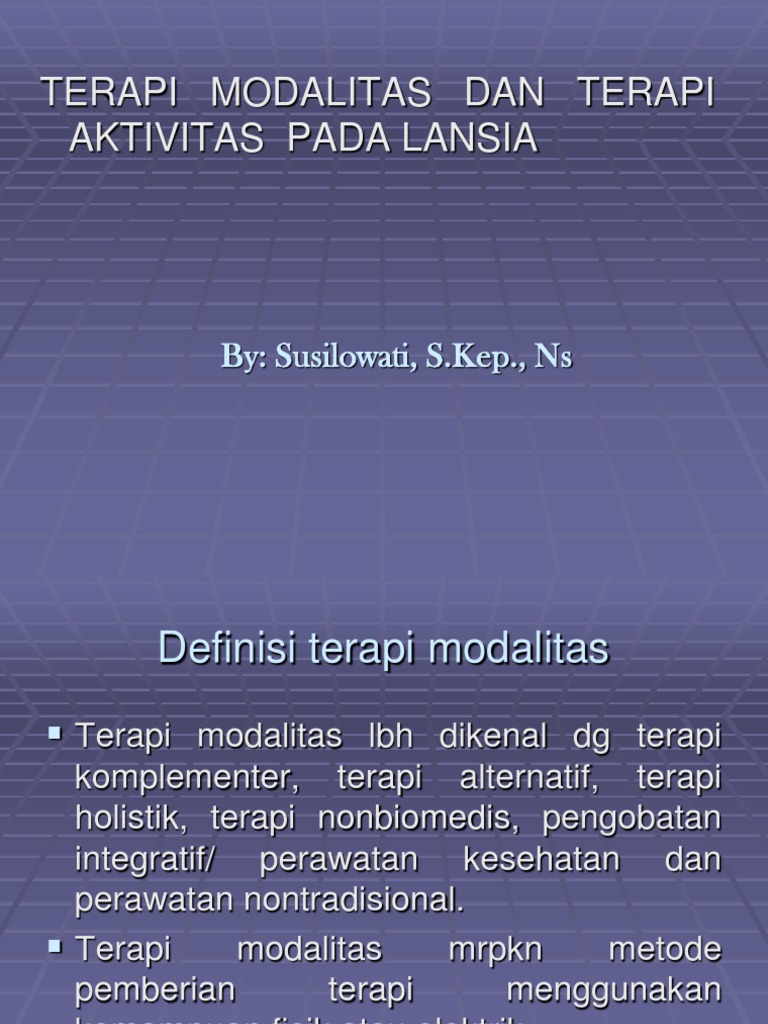 Terapi Modalitas Pada Lansia | PDF