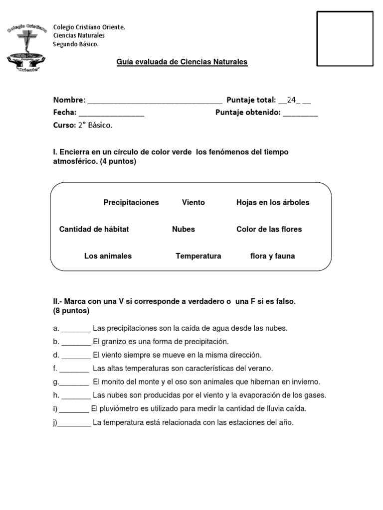 Actividades sobre el Tiempo Atmosférico | PDF | Lluvia | Herida