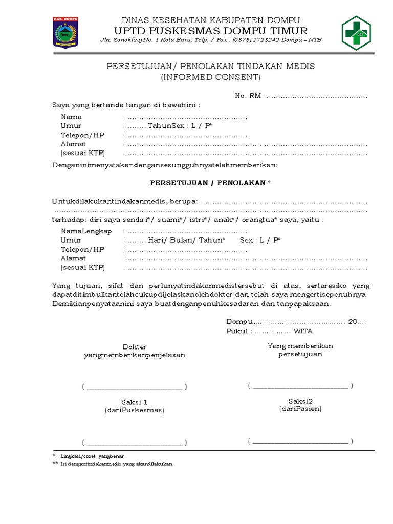 Ep 4. Form Persetujuan Penolakan Tindakan Medis | PDF