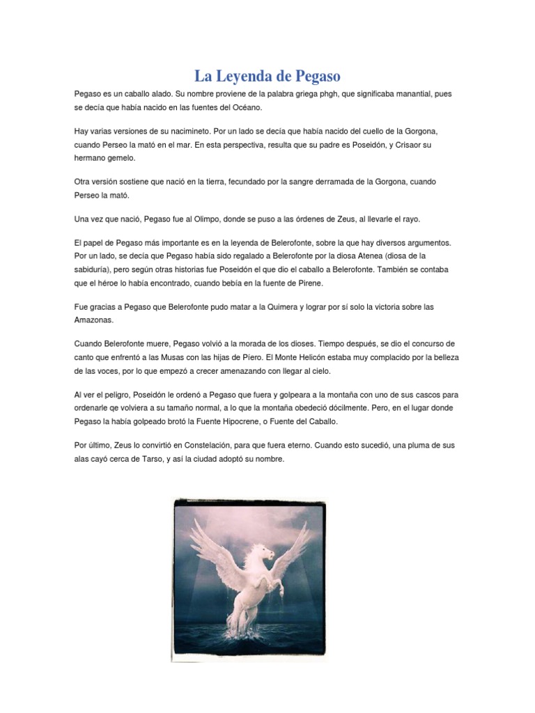 El Origen y Significado del Mito de Pegaso | PDF | Esfinge | Edipo
