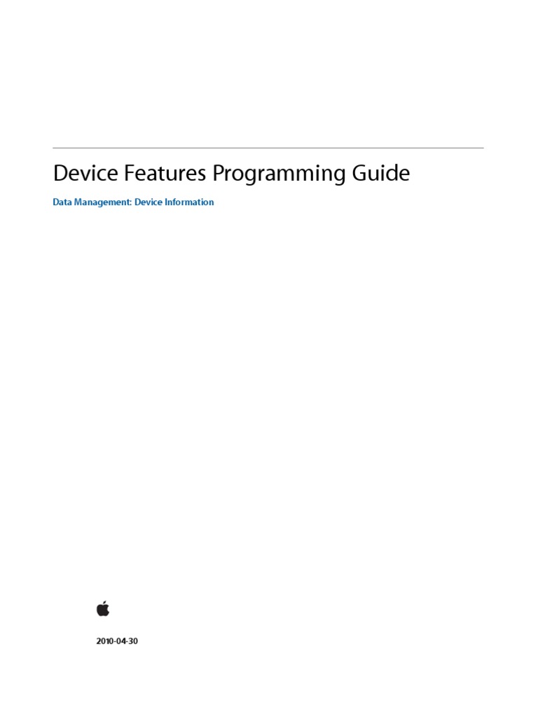 Device Features Programming Guide | PDF | File Format | Ios