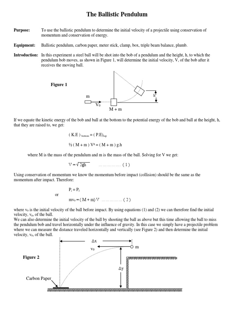 Ballistic Pendulum Velocity Experiment | PDF | Momentum | Pendulum