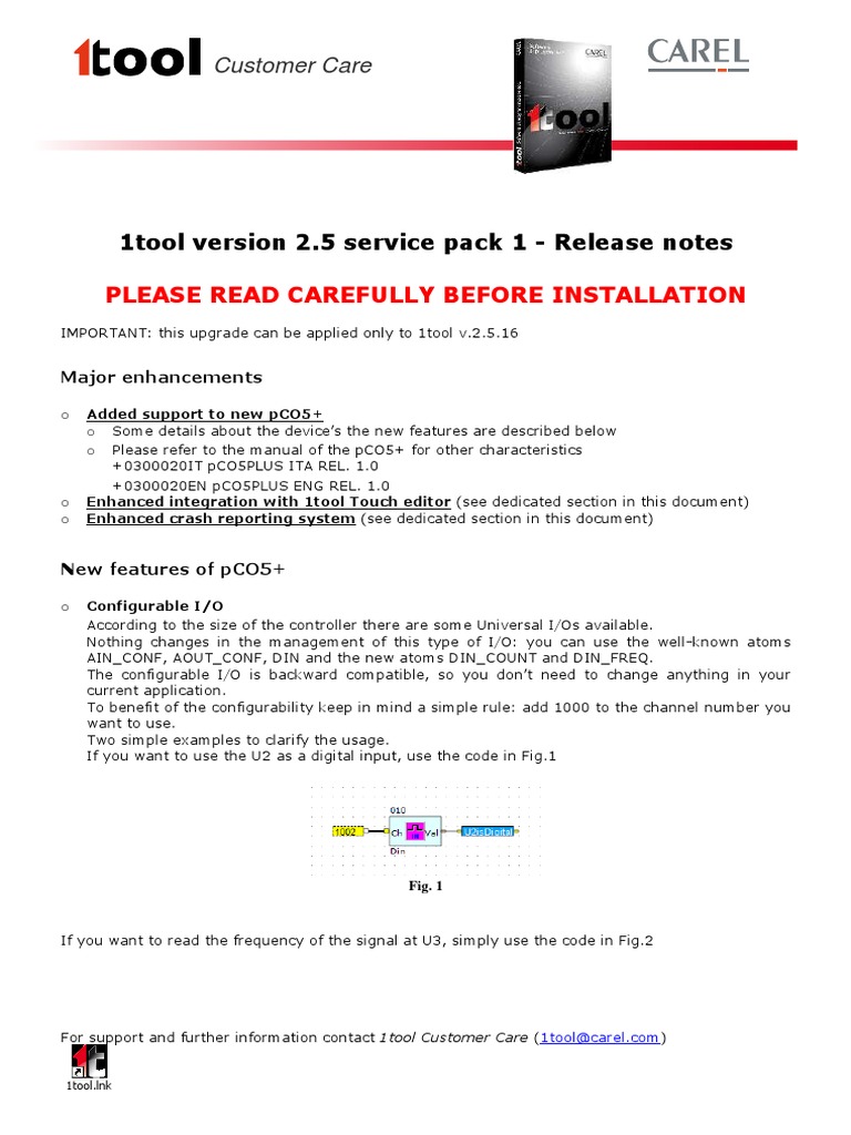 1tool v2.5.1 for pCO5+ Enhancements | PDF | Simulation | Input/Output