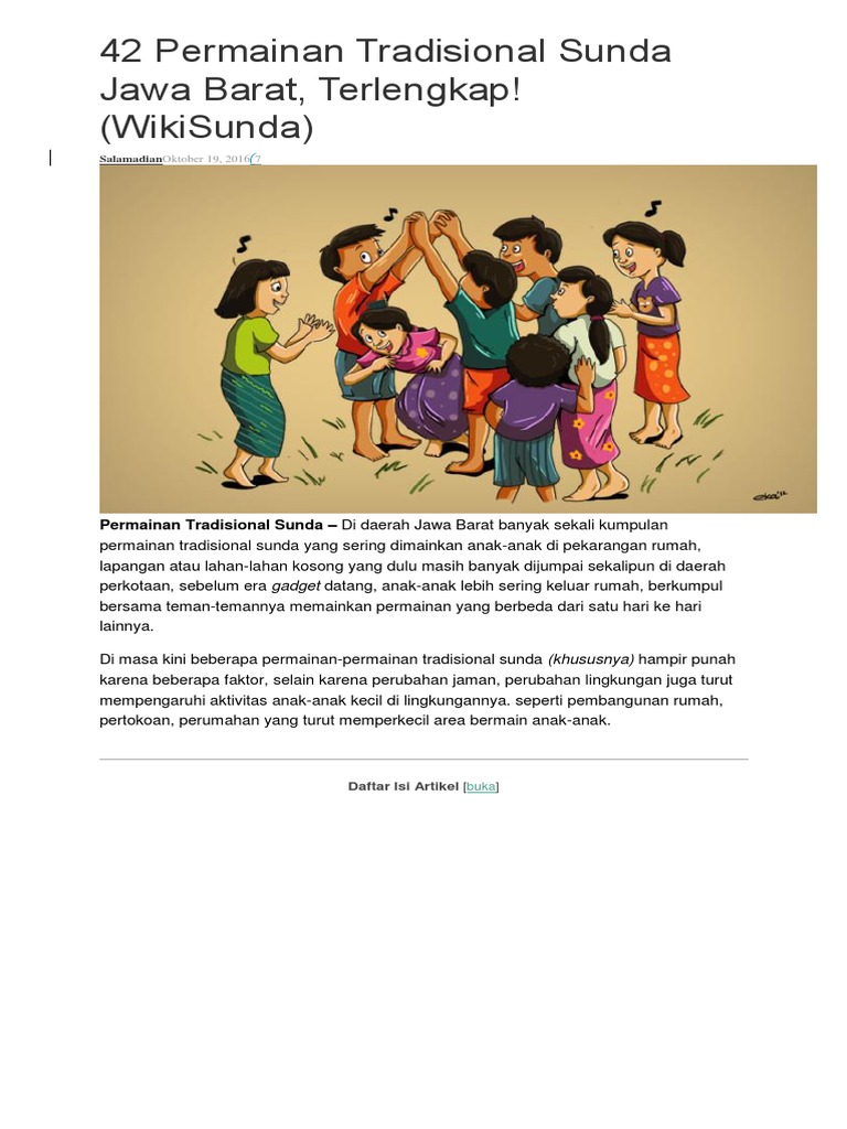 42 Permainan Tradisional Sunda Jawa Barat | PDF
