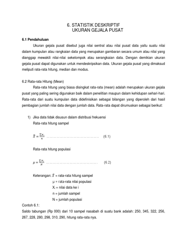 Statistik Deskriptif | PDF | Metode & Bahan Ajar