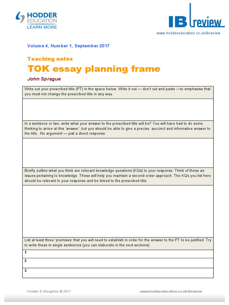 Ibreview4 1 Tok Essay Plan Download Free Pdf Theory Of