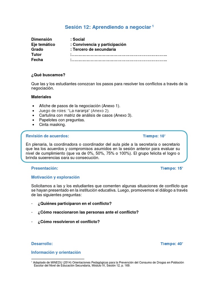 Sesión 12 de Jec | PDF | Negociación | Conflicto (proceso)