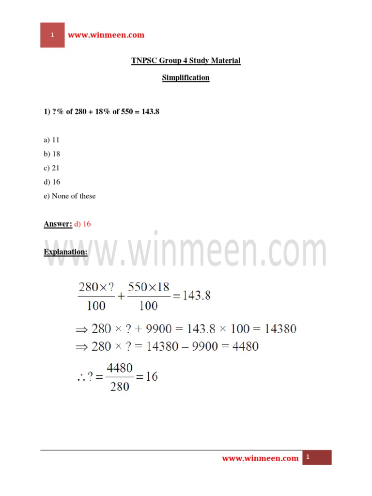 TNPSC Group 4 Simplification Notes | PDF
