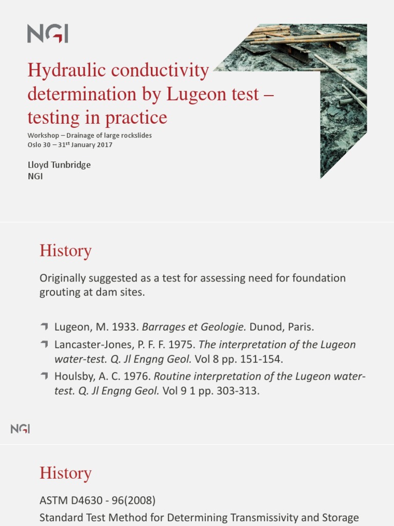 Lugeon Test Procedure and Interpretation | PDF | Foreign Language ...