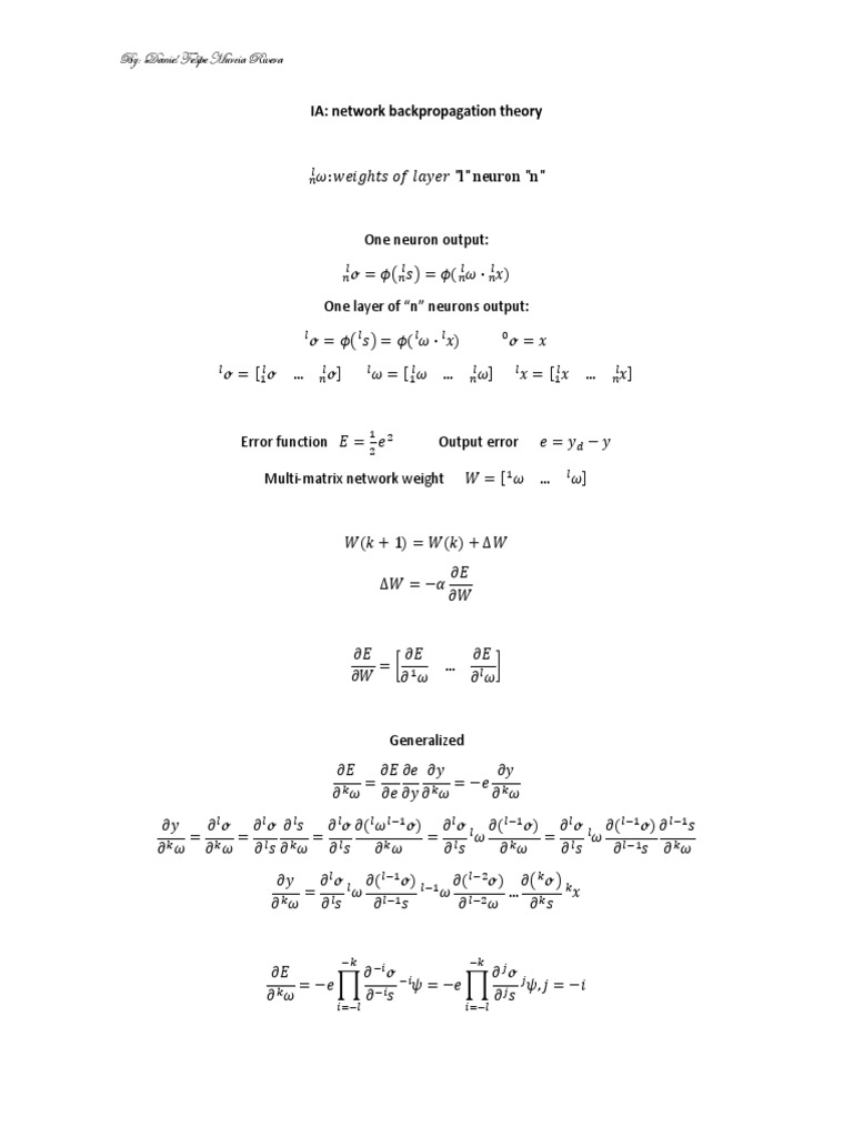 IA: Network Backpropagation Theory | PDF | Big Data | Statistical Classification