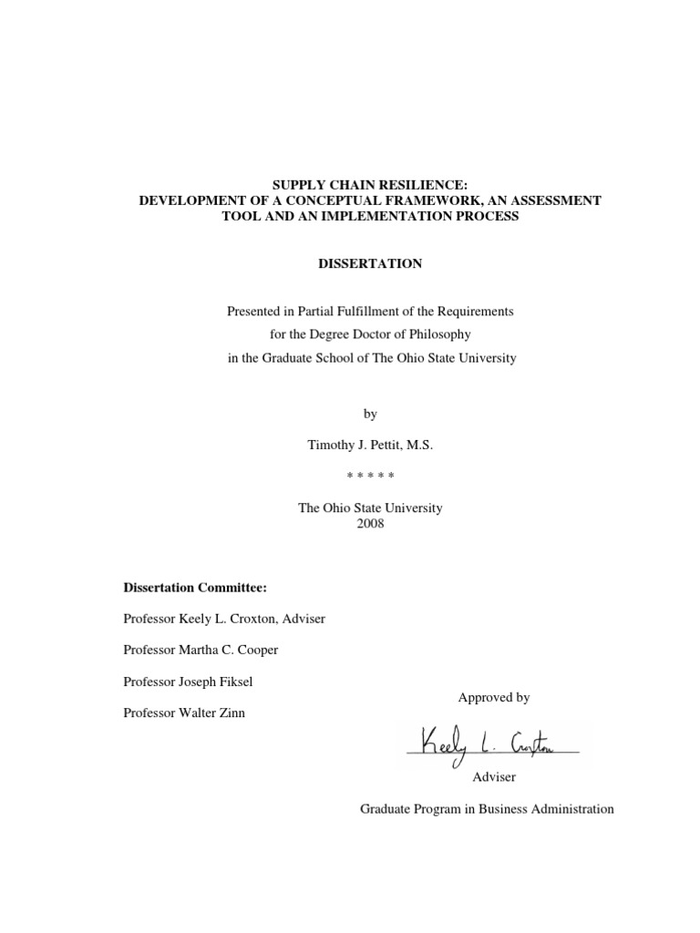 Dissertation Sample Supply Chain) | PDF | Supply Chain | Psychological ...