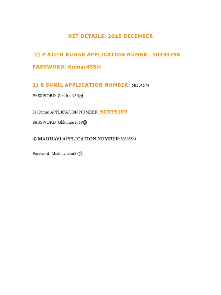 NET Details: Dec 2015 Applicant Numbers | PDF