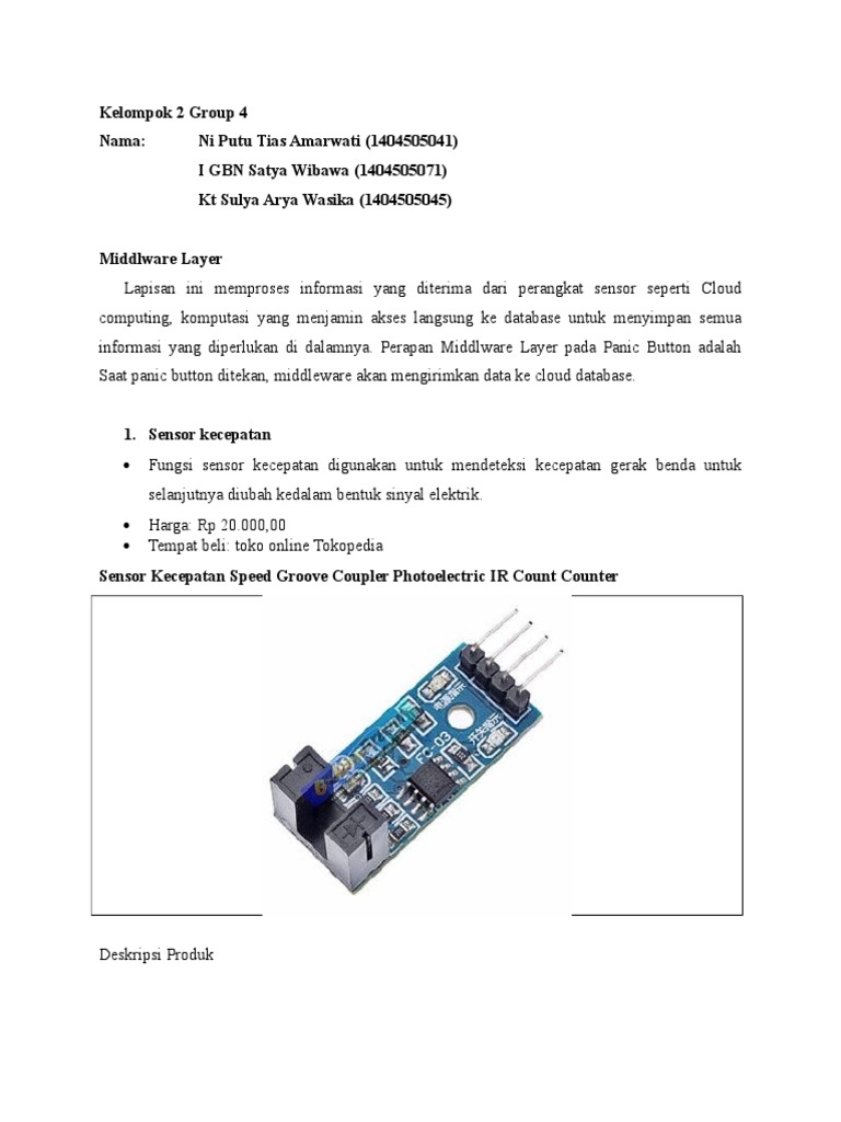 [JUDUL]: "Deskripsi Komponen Sensor dan Modul yang Digunakan pada Panic ...