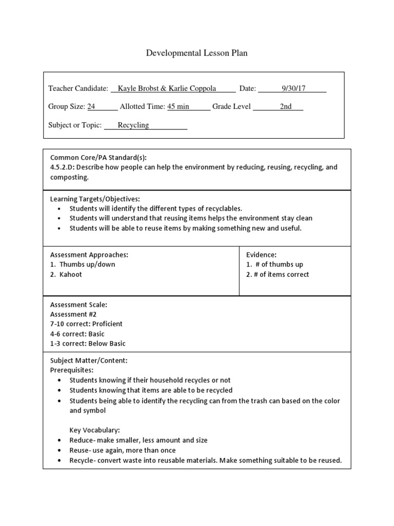 Lesson 1 - Recycling | PDF | Recycling | Reuse