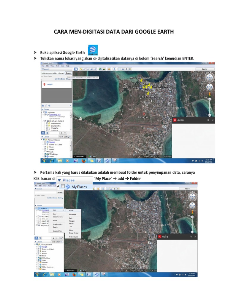 Cara Mendijitasi Dari Google Earth PDF | PDF