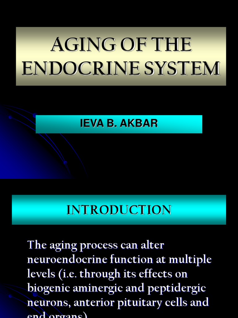 Aging of The Endocrine System: Ieva B. Akbar | PDF | Hypothalamic ...