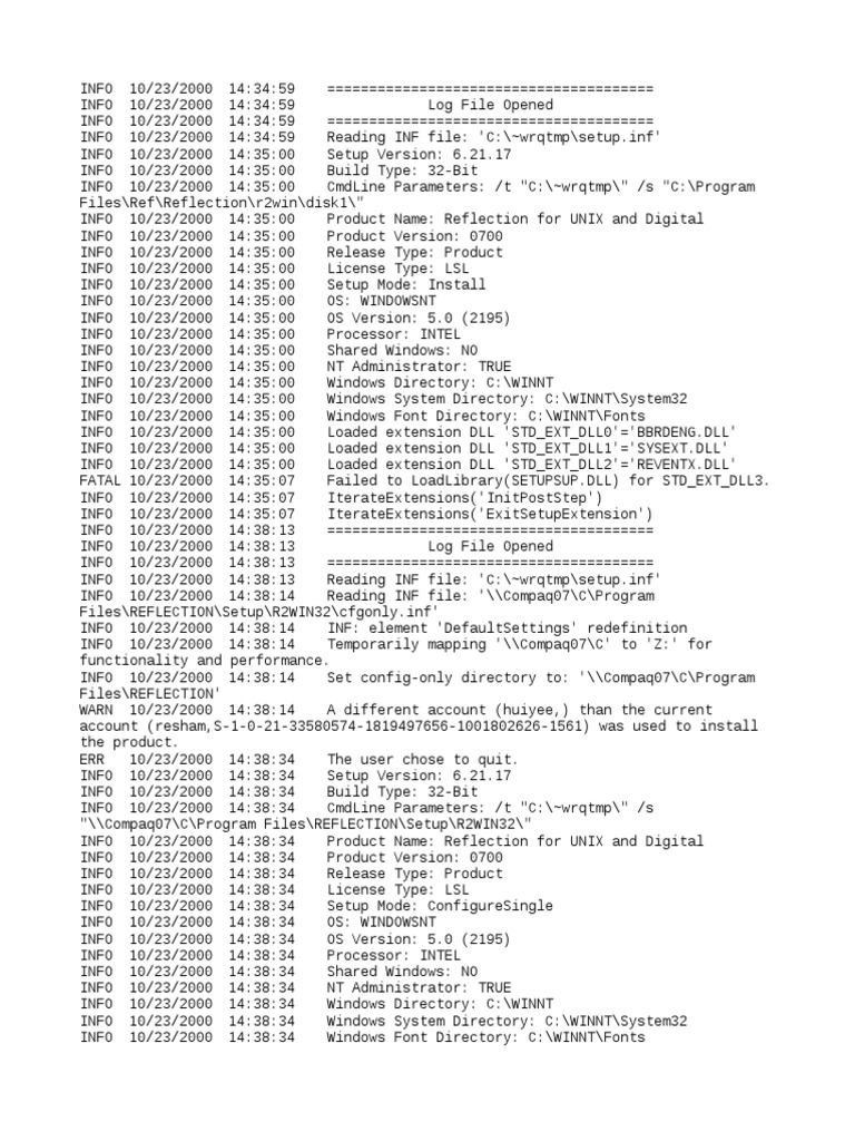 Setup Log | PDF | Windows Nt | Microsoft Windows