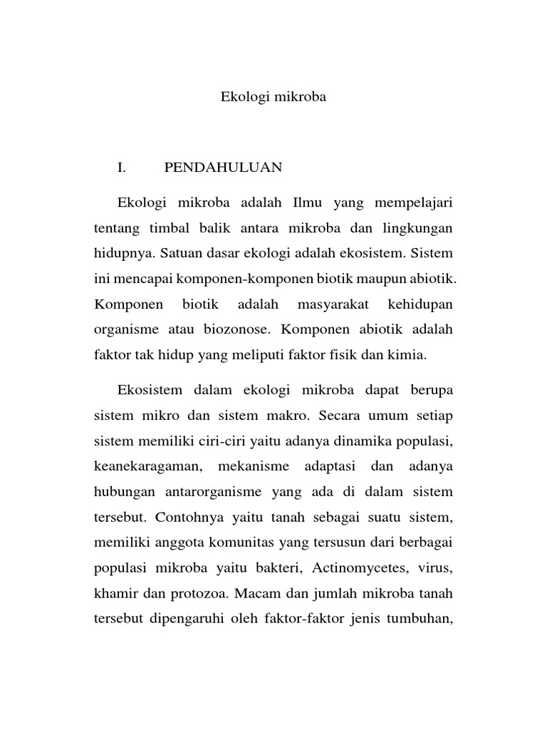 Ekologi Mikroba dan Interaksi | PDF