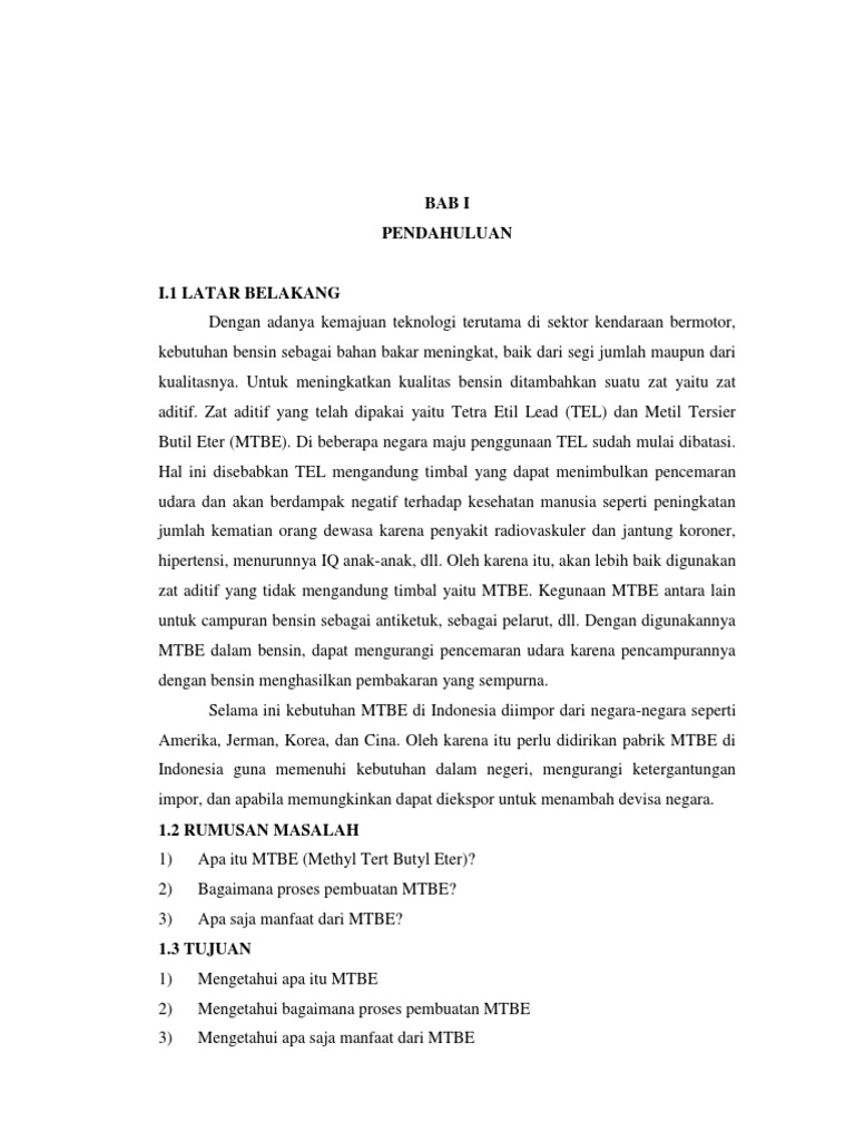 Makalah MTBE Dan ETBE | PDF
