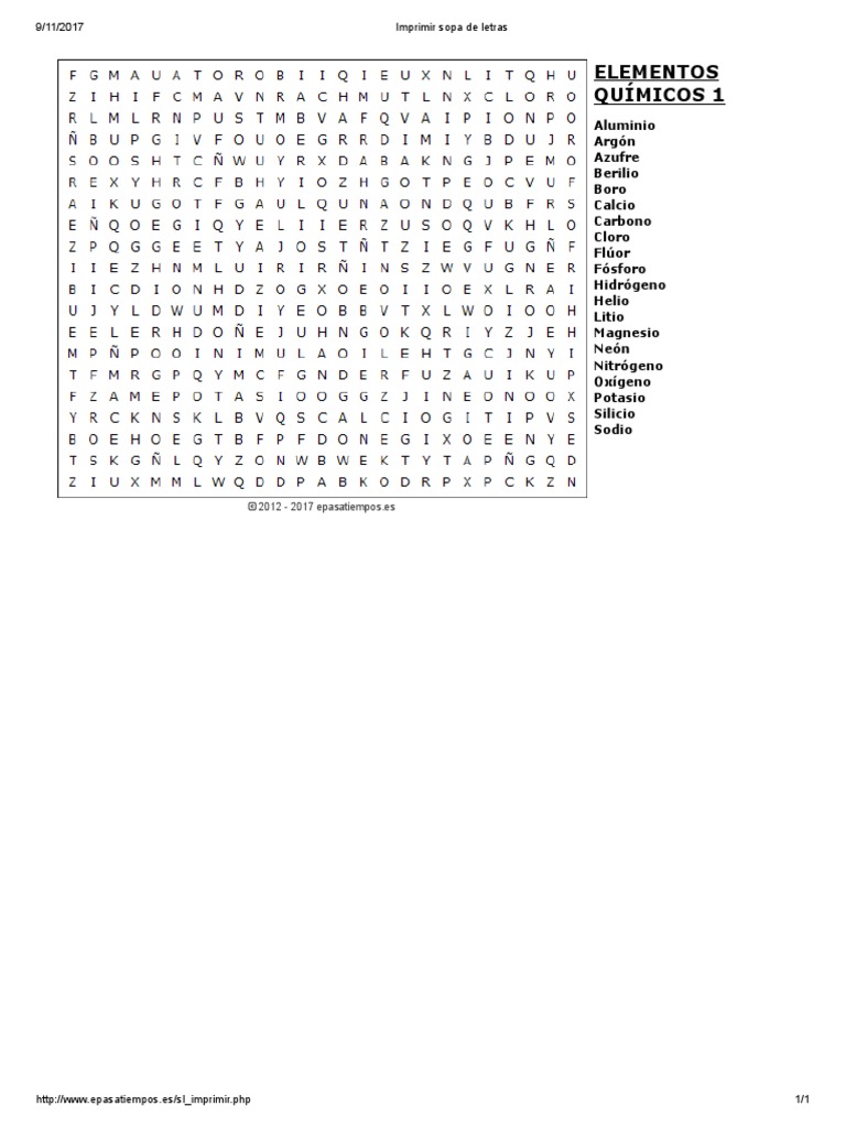 Imprimir Sopa de Letras | PDF | Industria química | Materiales