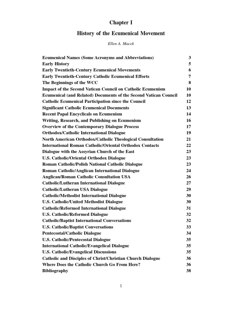 History of Ecumenical Movement | PDF | Ecumenism | Christian Denomination