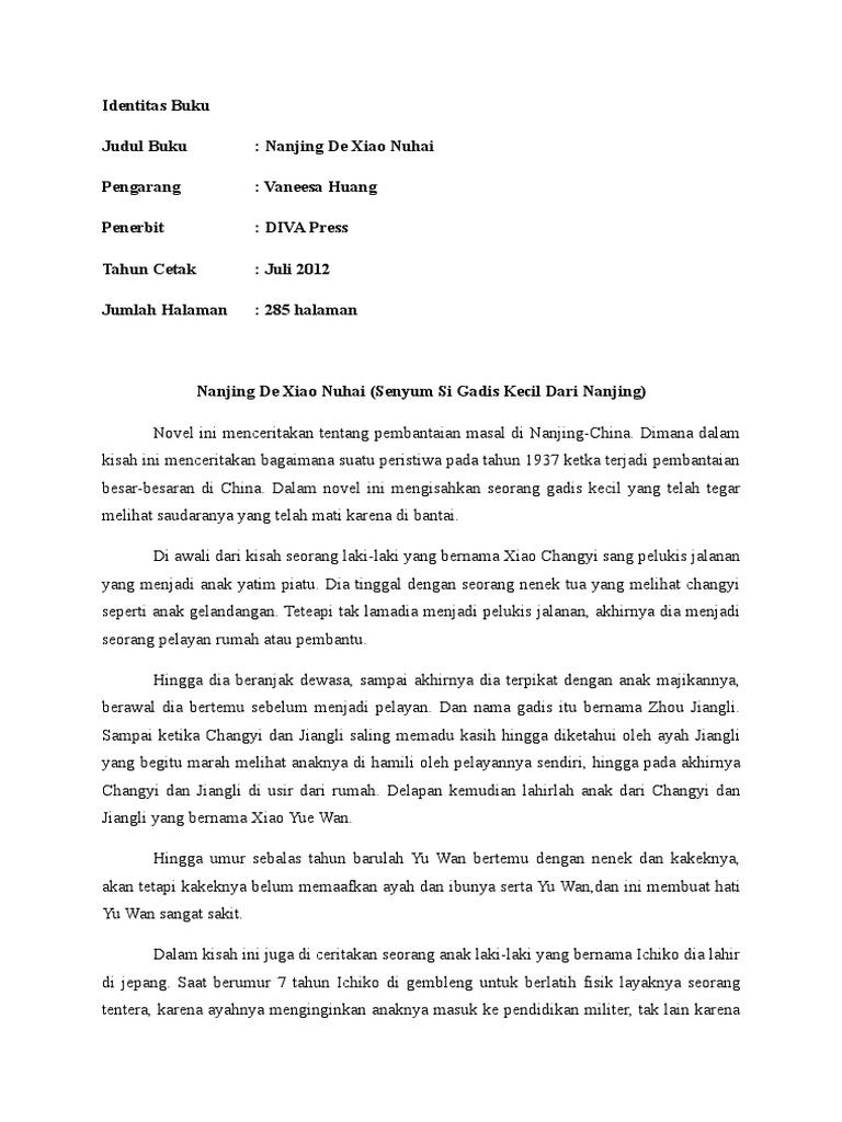 Identitas Novel Nanjing De Xiao Nuhai | PDF | Ilmu Sosial | Fiksi Umum