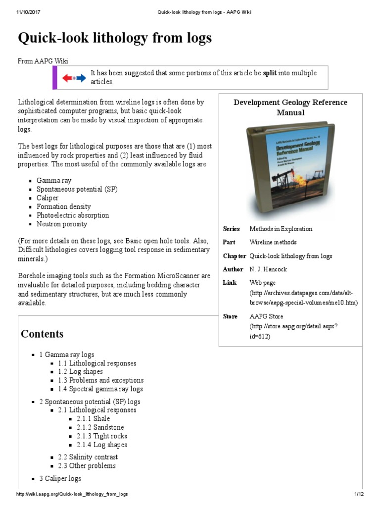 Quick lithology interpretation from well logs | PDF | Porosity | Geology