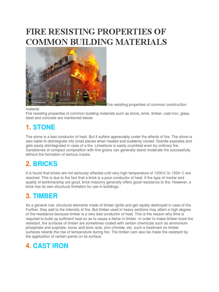 Fire Resistance of Building Materials | PDF | Concrete | Fracture