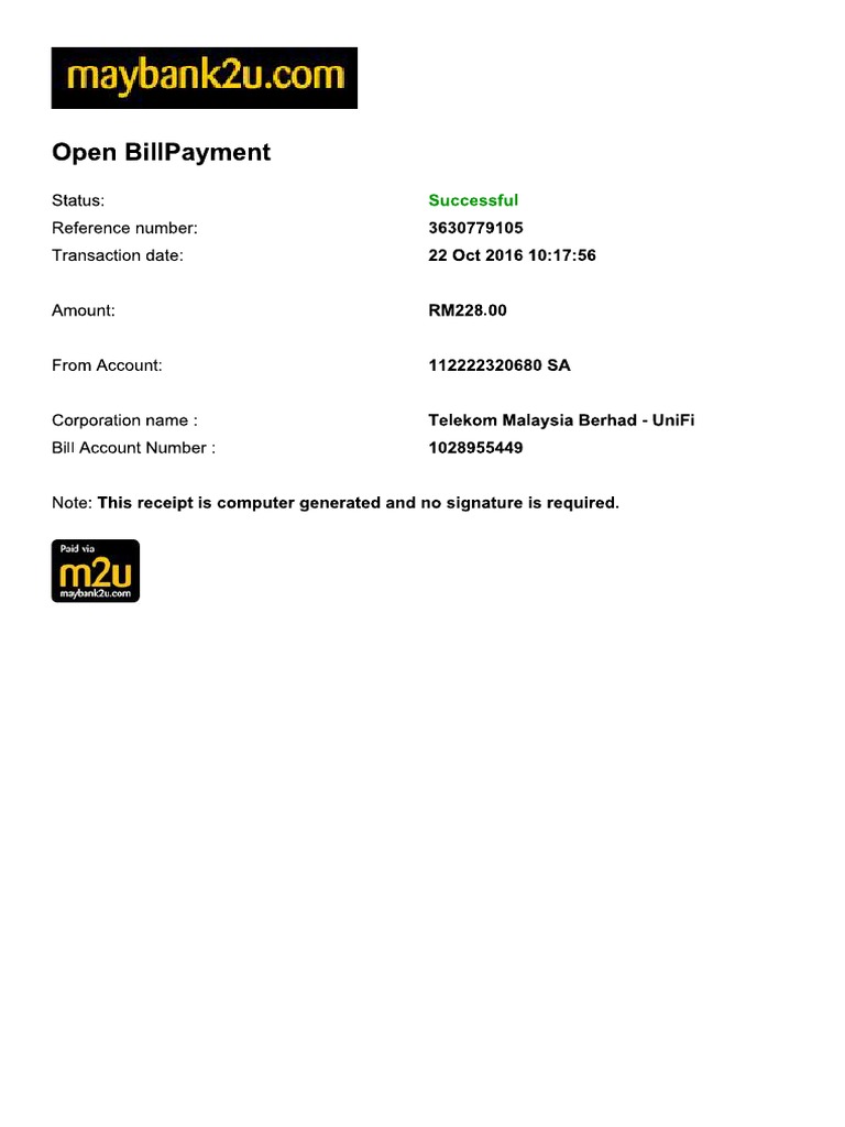 Receipt - TM Unifi | PDF