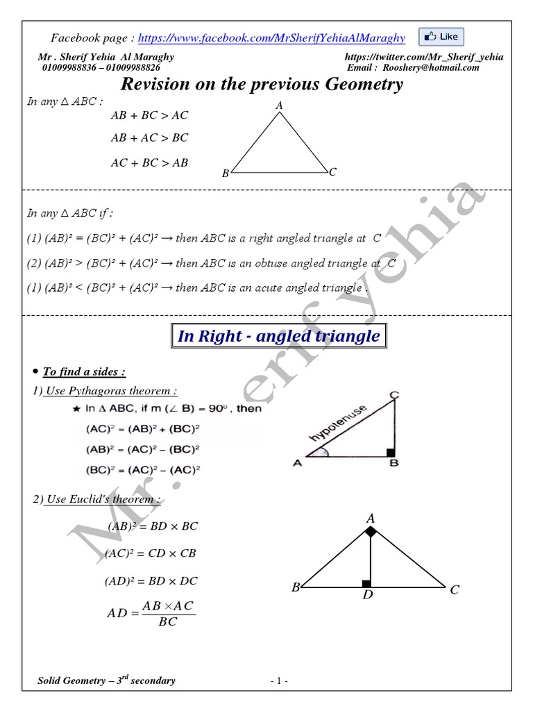Solid Geometry Concepts for 3rd Secondary | PDF | Line (Geometry ...