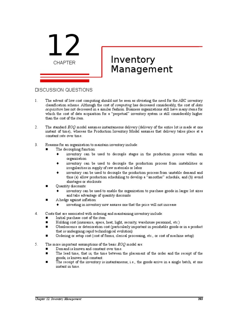 ch12, Chapterch12 | PDF | Inventory | Demand